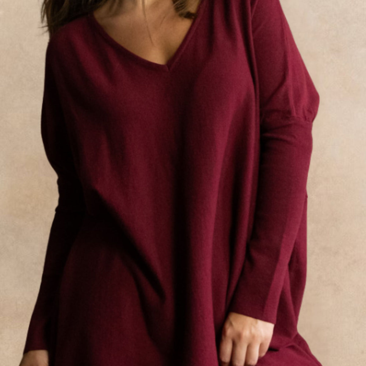 Emma Top Split V-Neck Long Sleeve Blouse - Onze Montreal