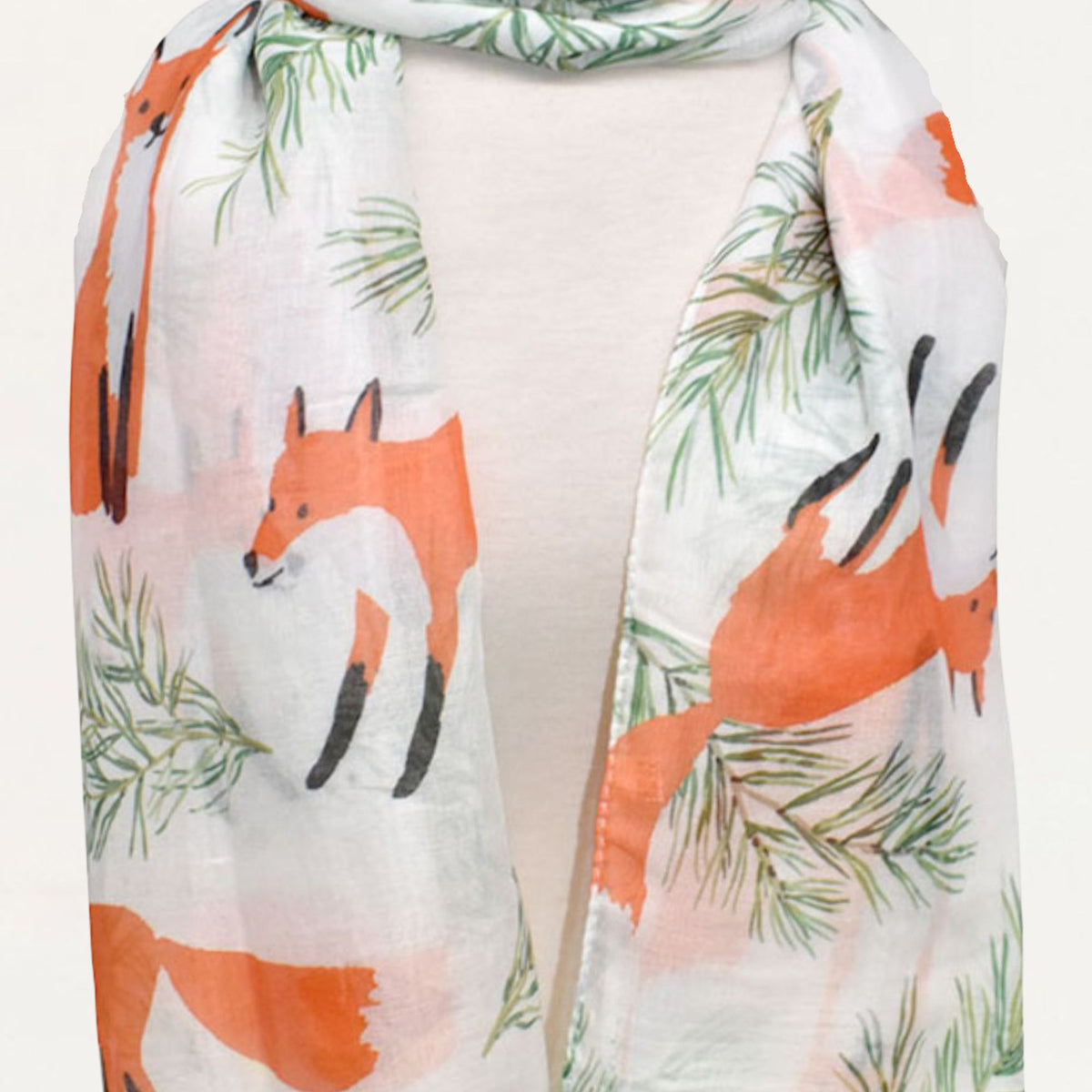 Scarf Fox Print White – Onze Montreal